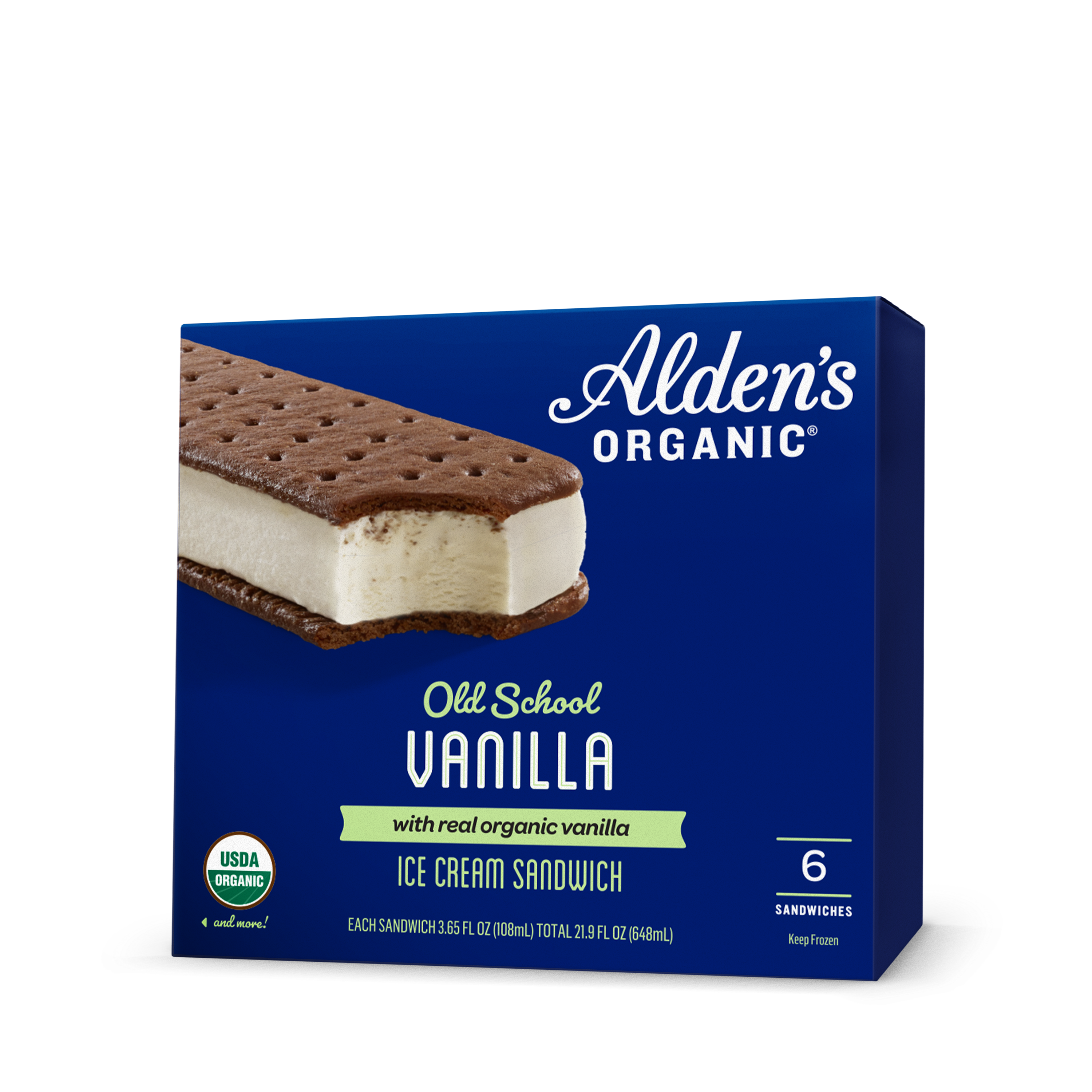 Old School Vanilla Ice Cream Sandwich – Alden's Organic